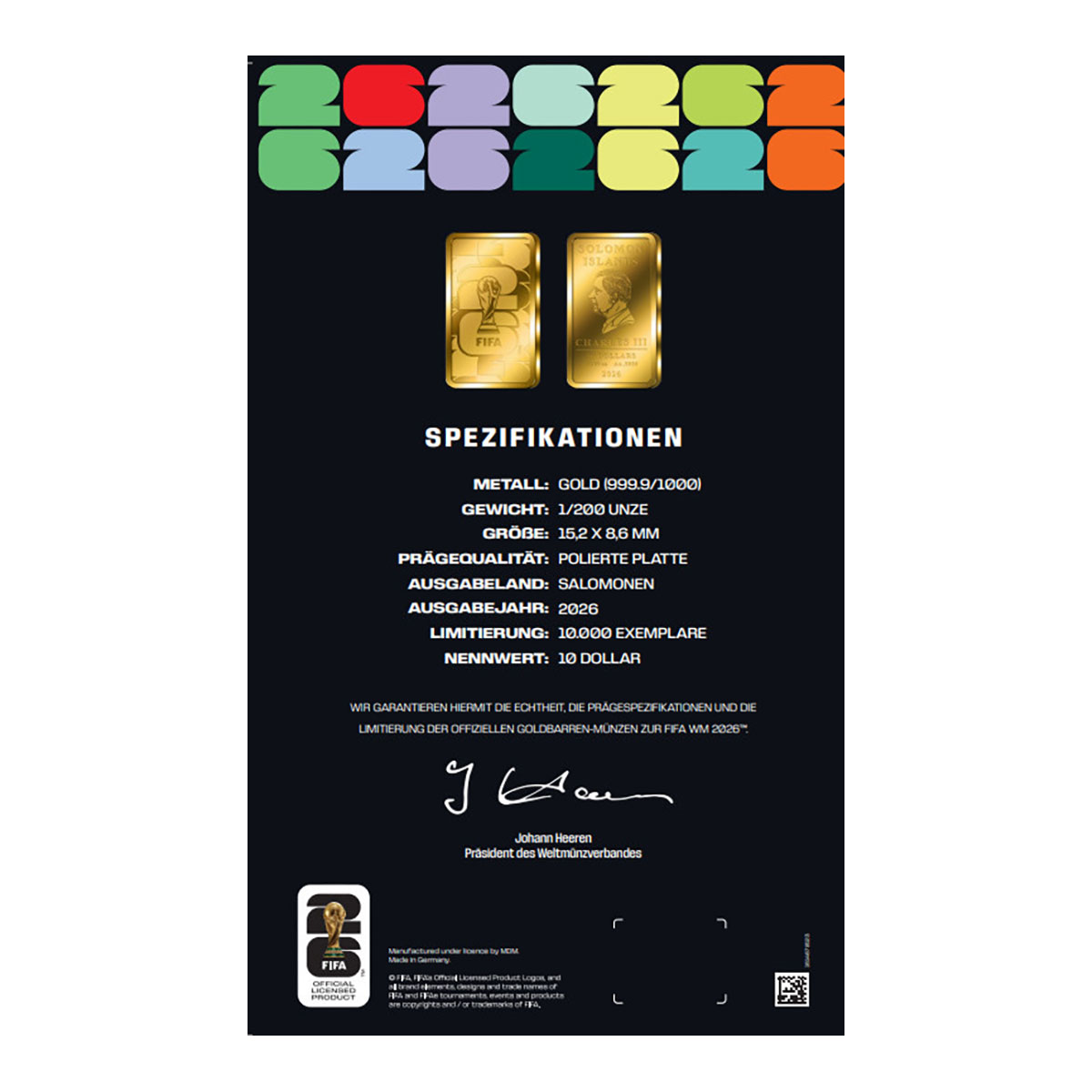 Goldbarren FIFA Fussball-WM 2026